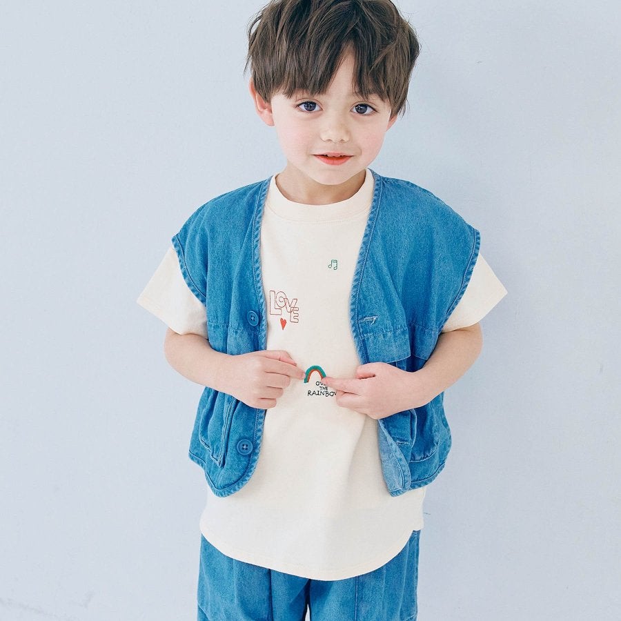 pr 2柄刺繍半袖Tシャツ | lil kitten