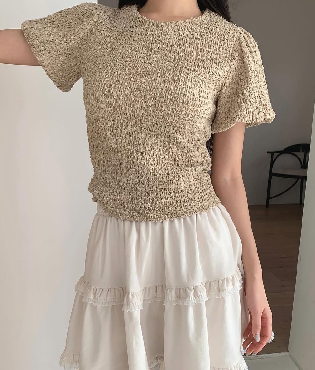 unc テープヤーンパフスリーブニット | lil kitten